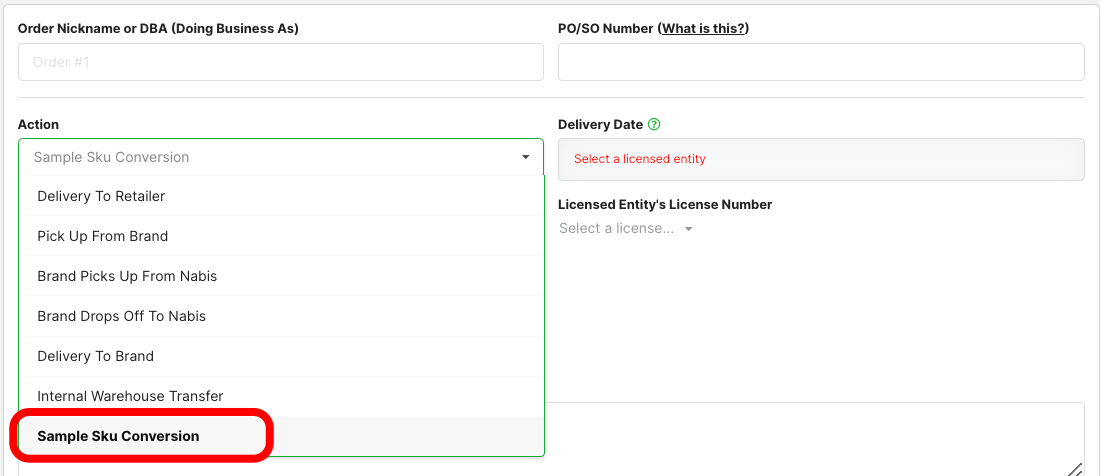 Sample SKU Conversion – Nabis Support